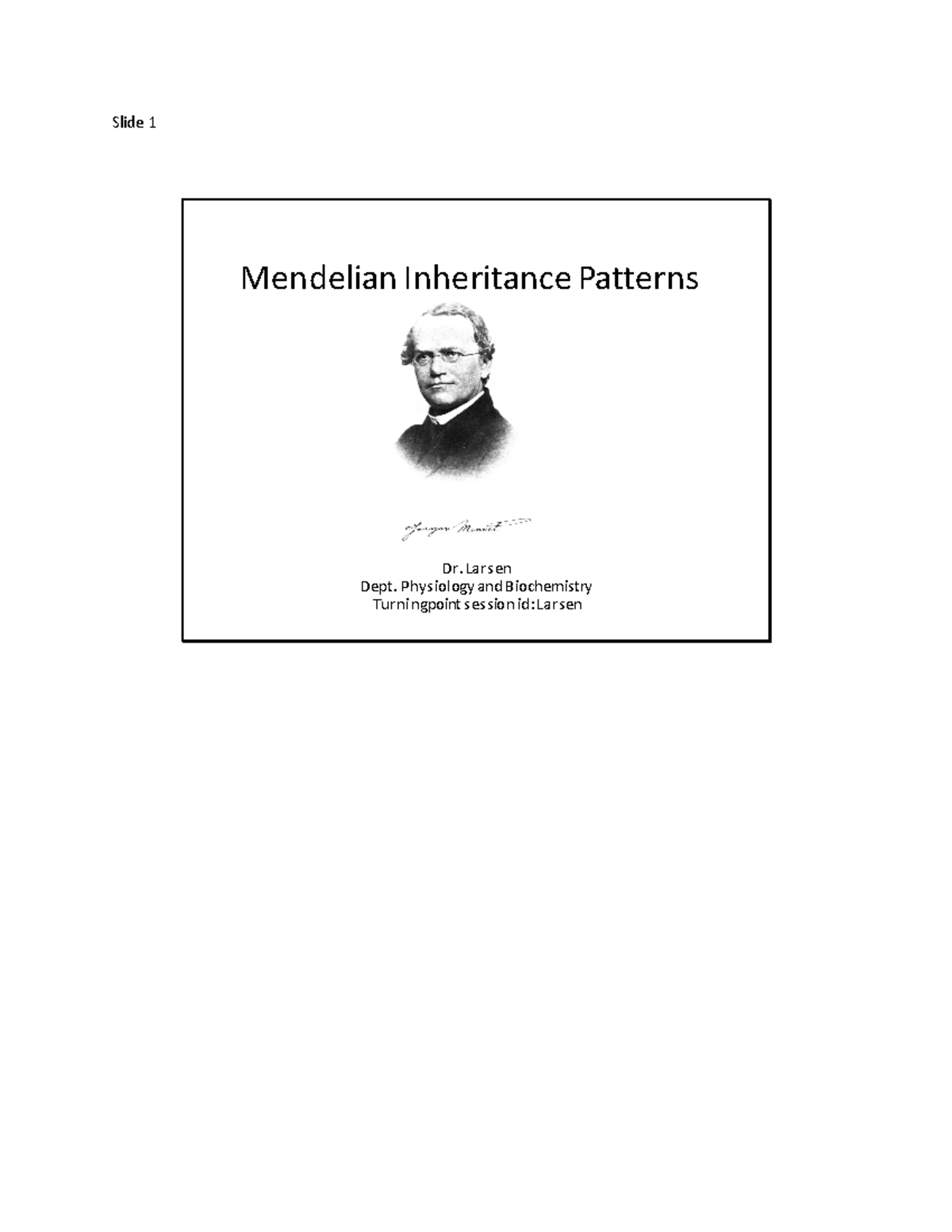 Mendelian inheritance patterns - Mendelian Inheritance Patterns Dr ...