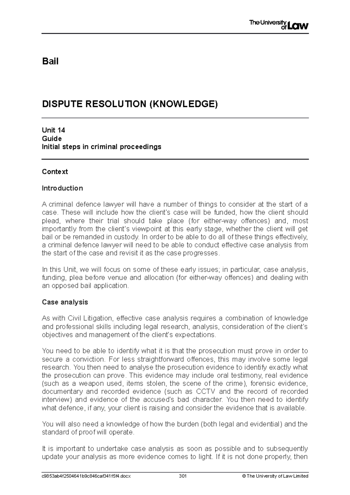 Dispute resolution ws 14 - Bail DISPUTE RESOLUTION (KNOWLEDGE) Unit 14 ...