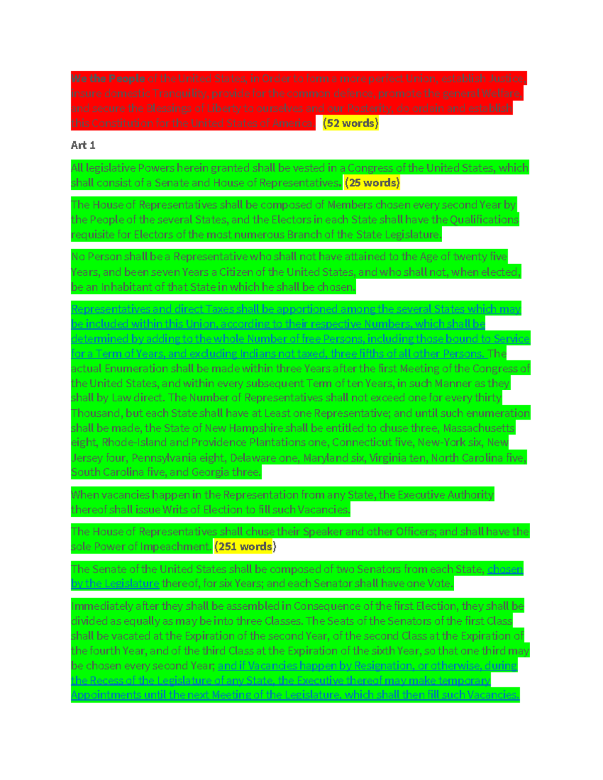 Constitution TEXT ONLY - We the People of the United States, in Order ...