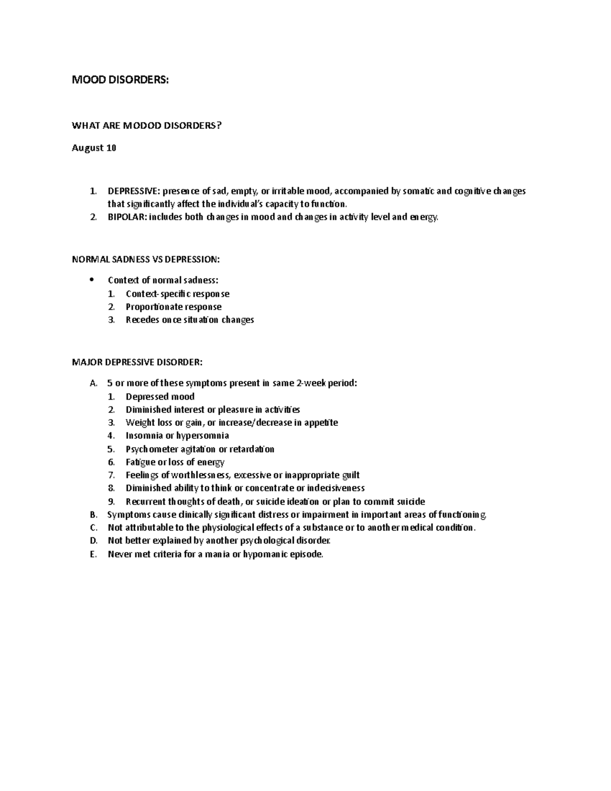 mood disorders -psychology - MOOD DISORDERS: WHAT ARE MODOD DISORDERS ...