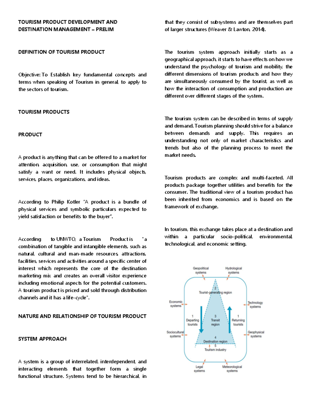 Tourism Product Development AND Destination Management Prelim TO Finals ...