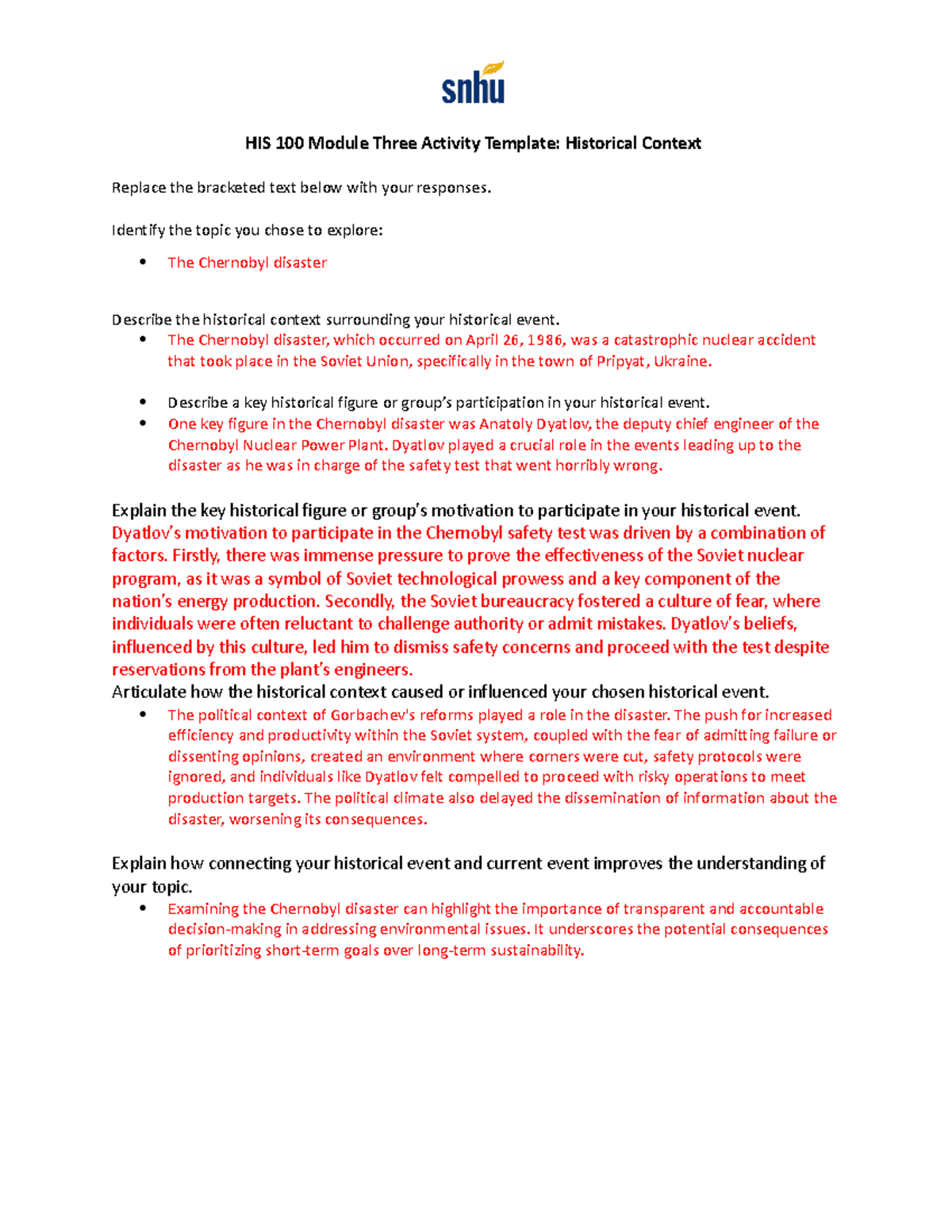 HIS 100 Module Three Activity Context Template jenn johnson - HIS 100 Module Three Activity ...