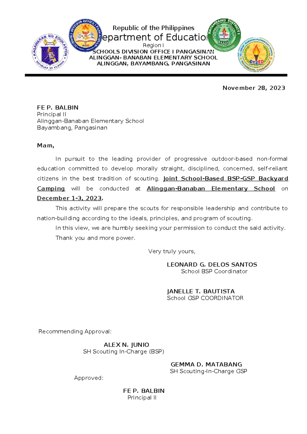 Bsp-permit-sample - Sample on Boy Scout of The Philippines Permit ...