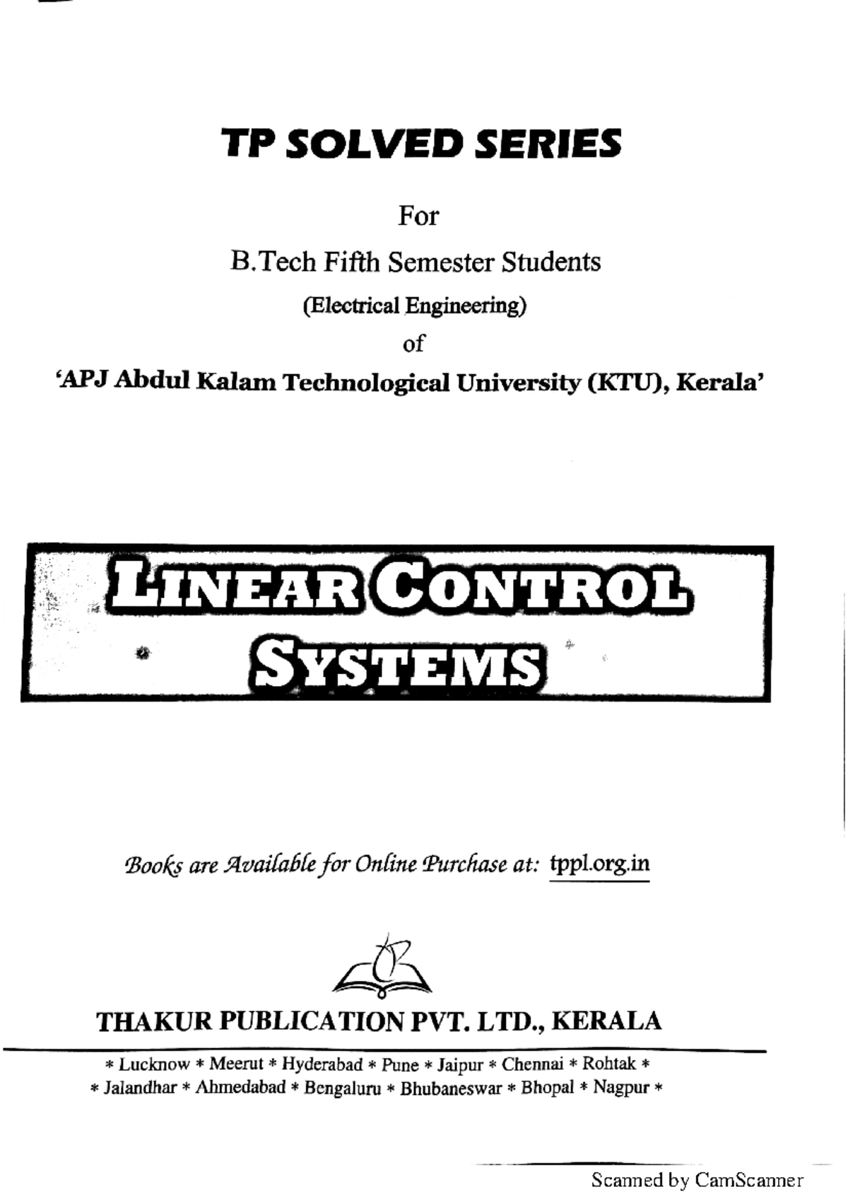 LCS TP series - To full note - Linear control systems - Studocu