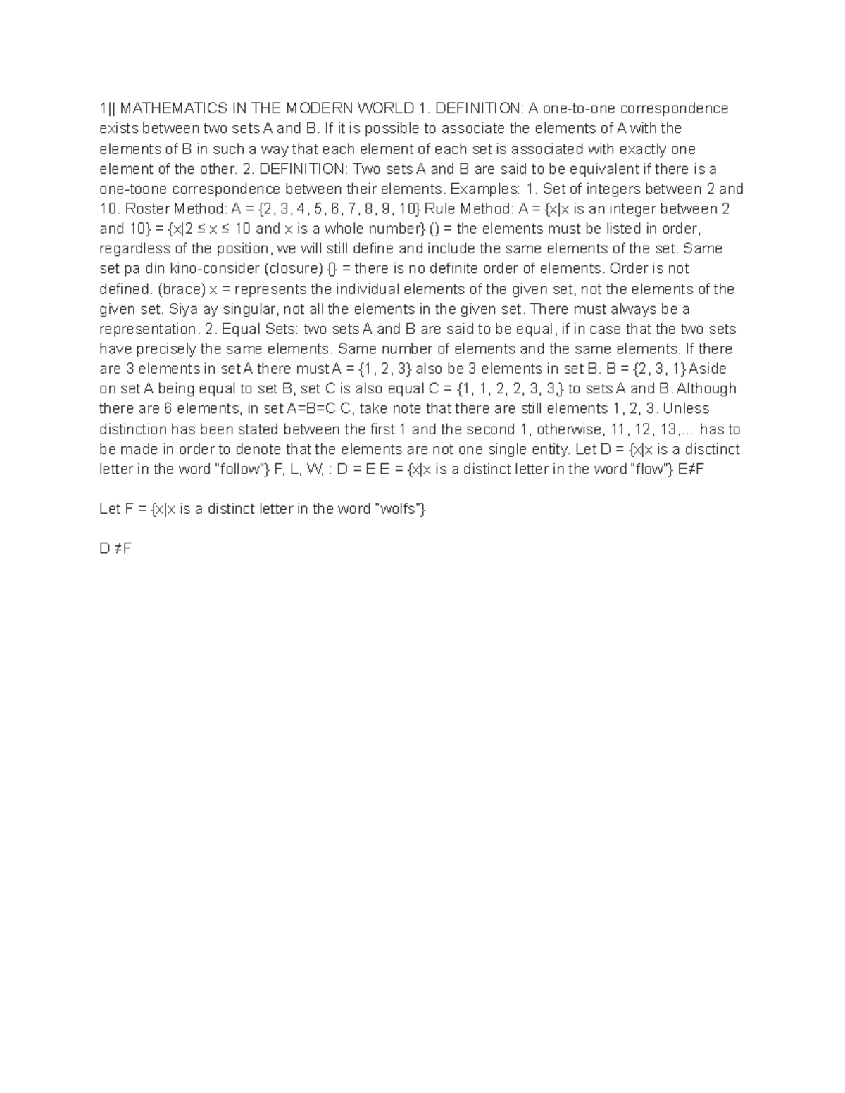 Gec 14 - Mathematics in the Modern World MATH-131- Lesson - 1 ...