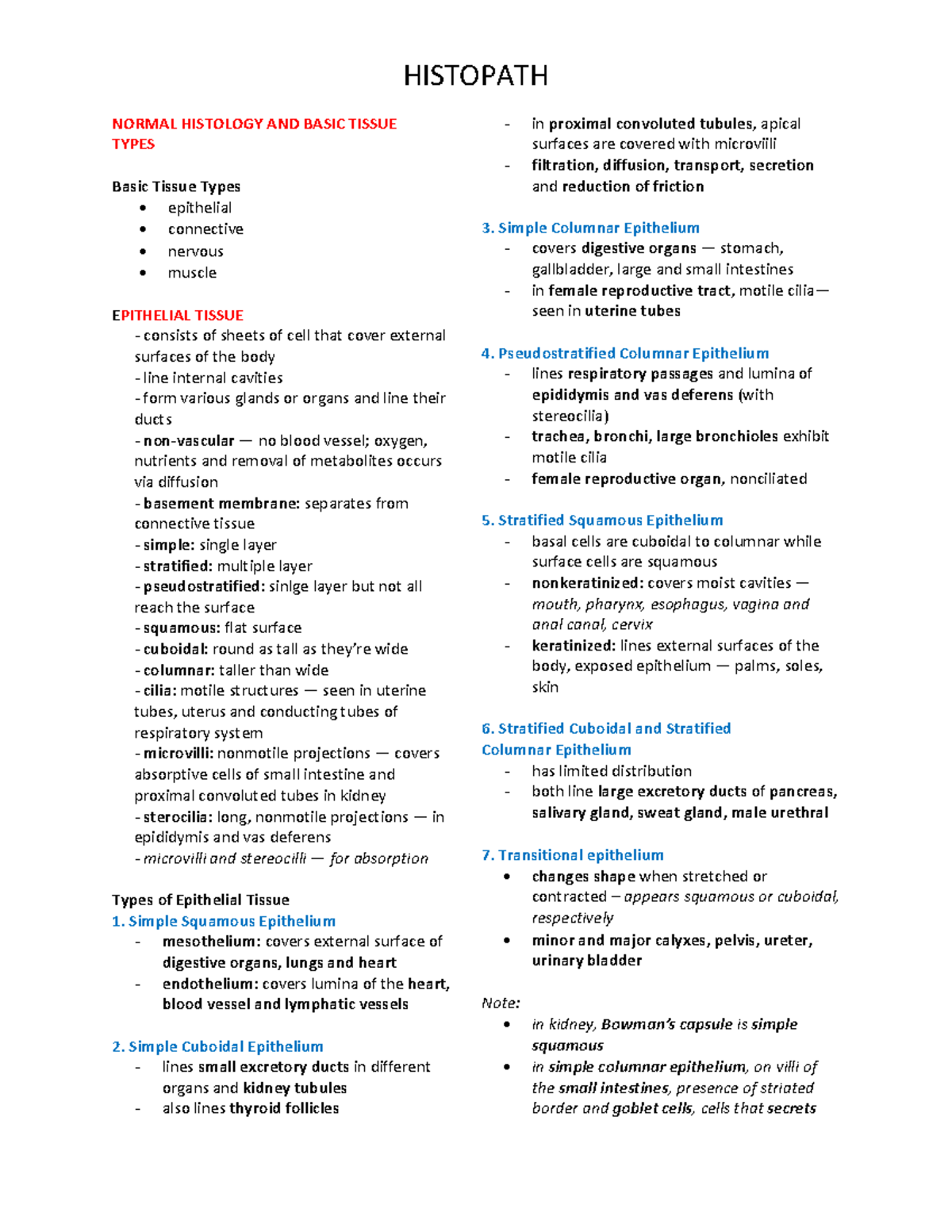 Histopath-Reviewer - MTL review - NORMAL HISTOLOGY AND BASIC TISSUE ...