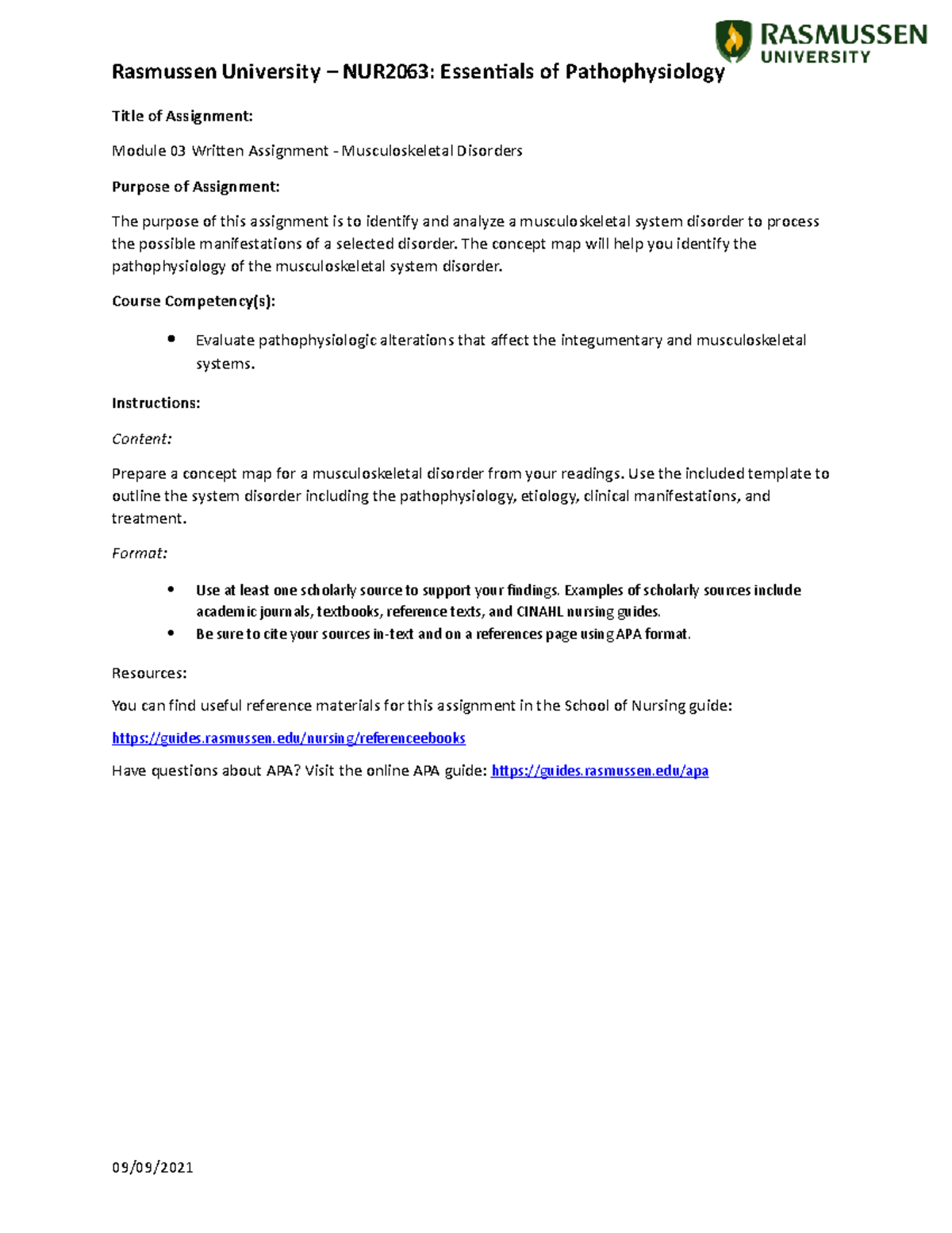 NUR2063 Module 03Written Assignment-Musculoskeletal Disorders ...