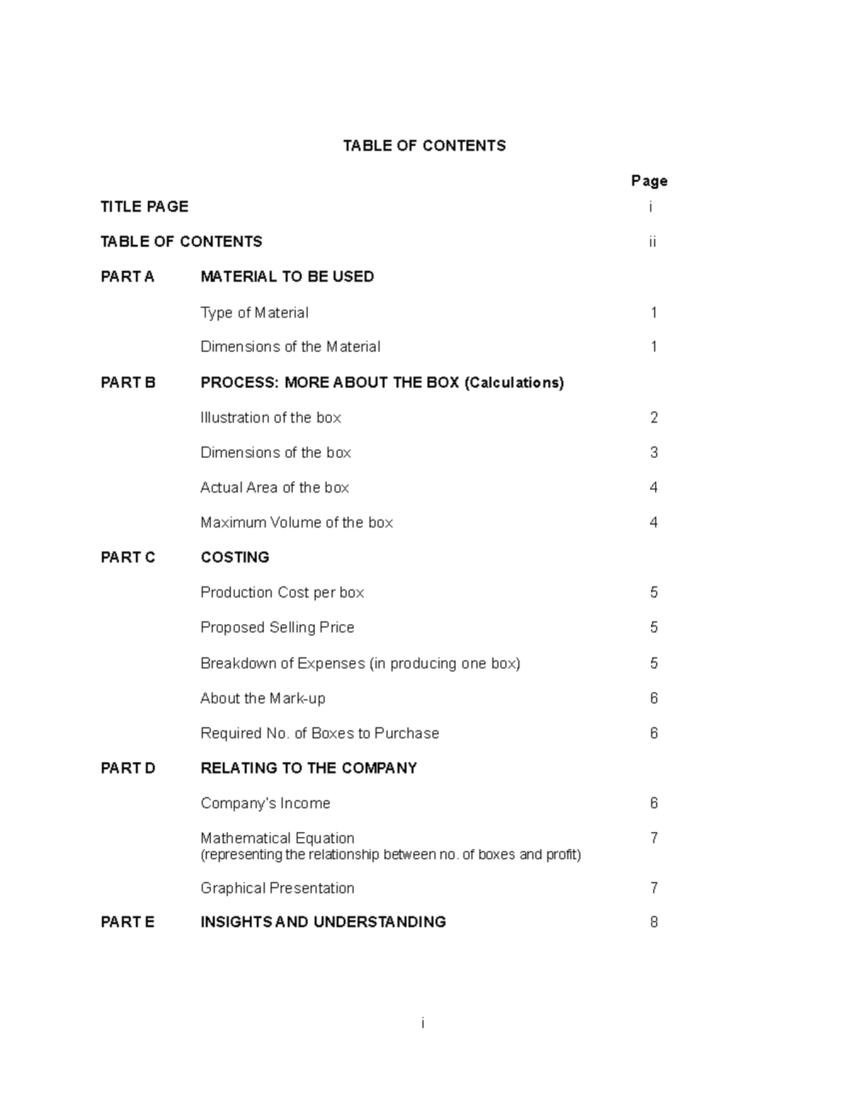 Bascal Performance Task- Group D - i TABLE OF CONTENTS Page TITLE PAGE ...
