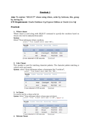 Exp1.1 21BCS8442 DBMS - CCC - EXPERIMENT TITLE 1. Student Name: Kumar ...