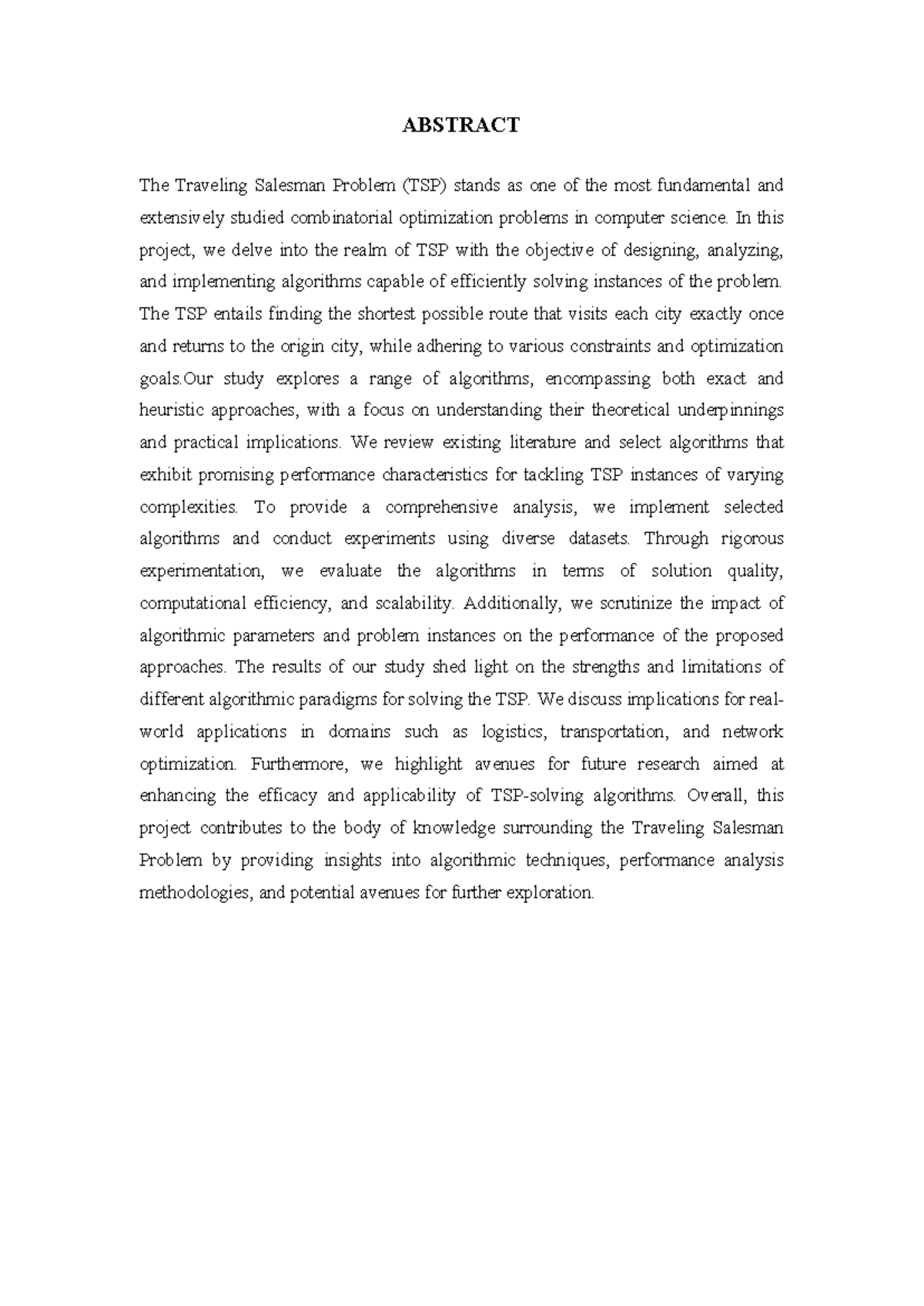 DAA Content - design and analysis - ABSTRACT The Traveling Salesman ...