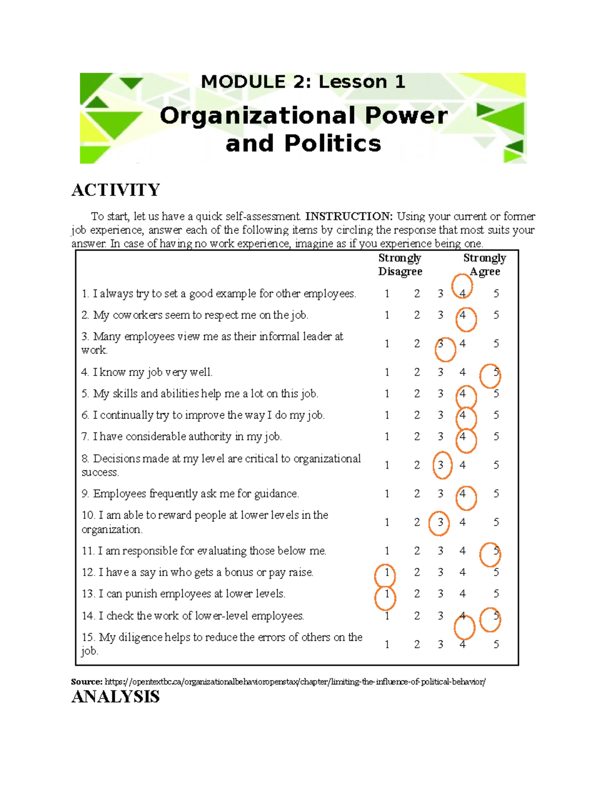 Module 2 Lesson 1 Organizational Power and Politics - Bachelor of ...
