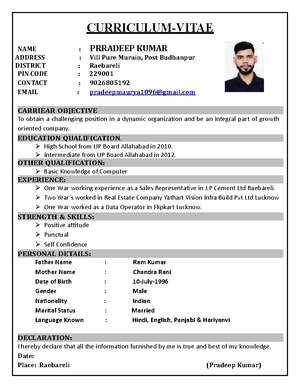 Polytechnic Lalit CV - good - CURRICULUM- VITAE LALIT KUMAR Address ...