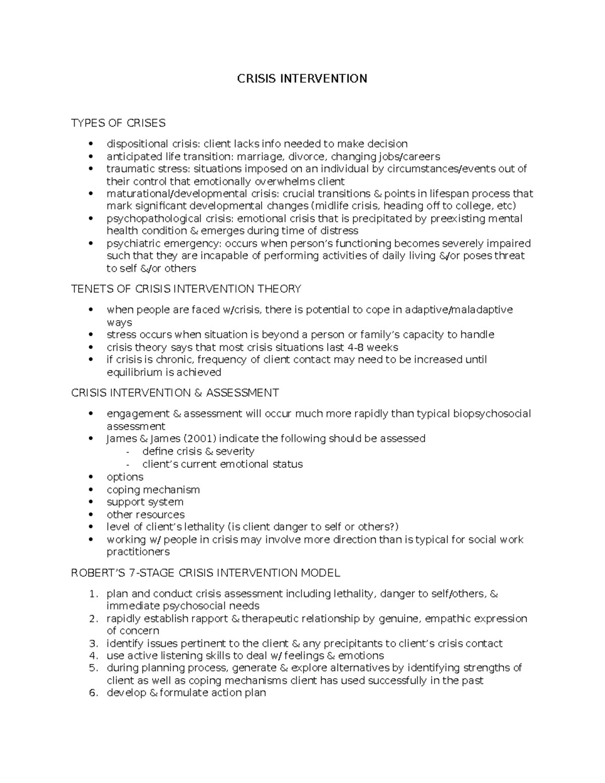 Crisis Intervention - Christy Hickman - CRISIS INTERVENTION TYPES OF ...