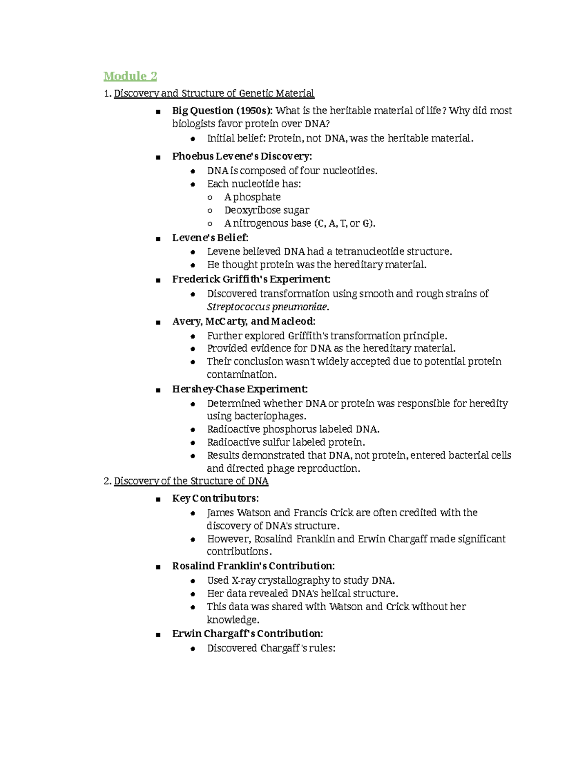 BIOL 171 MOD 2 - DNA Central Dogma Cell Cycle, Mitosis, Meiosis ...