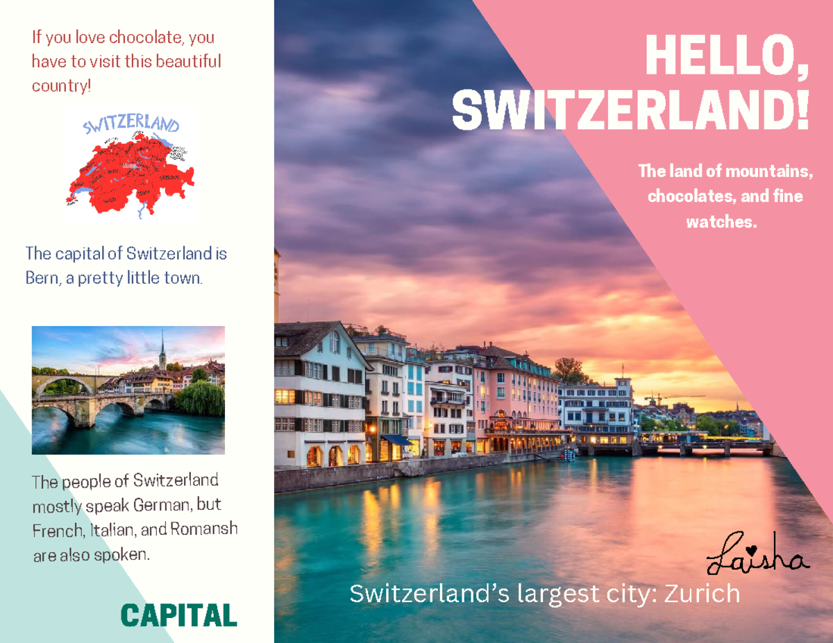 Surfing Travel Trifold Brochure in Pink Green Modern Style - HELLO ...