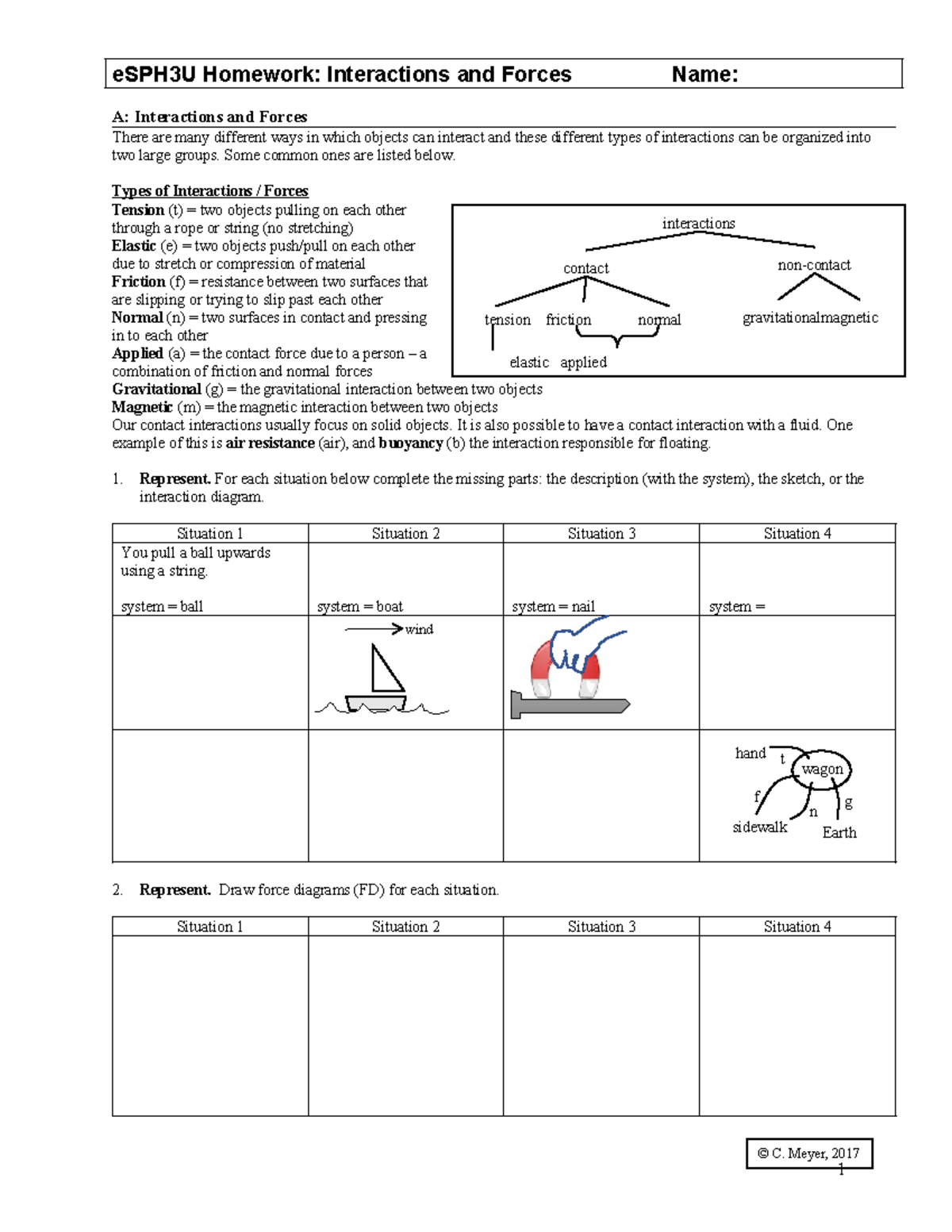 SPH3U-05+Forces+Dec2020 - eSPH3U Homework: Interactions and Forces Name ...