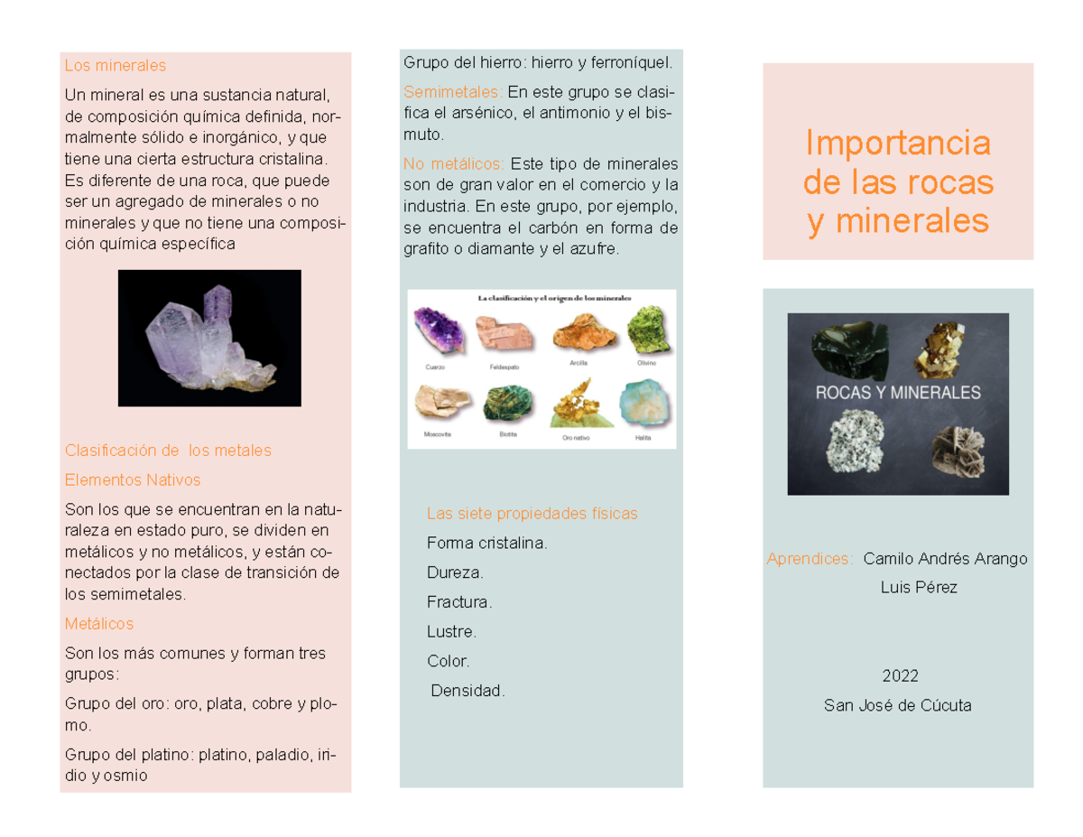 Folleto importancia de los minerales y ricas - Grupo del hierro: hierro ...