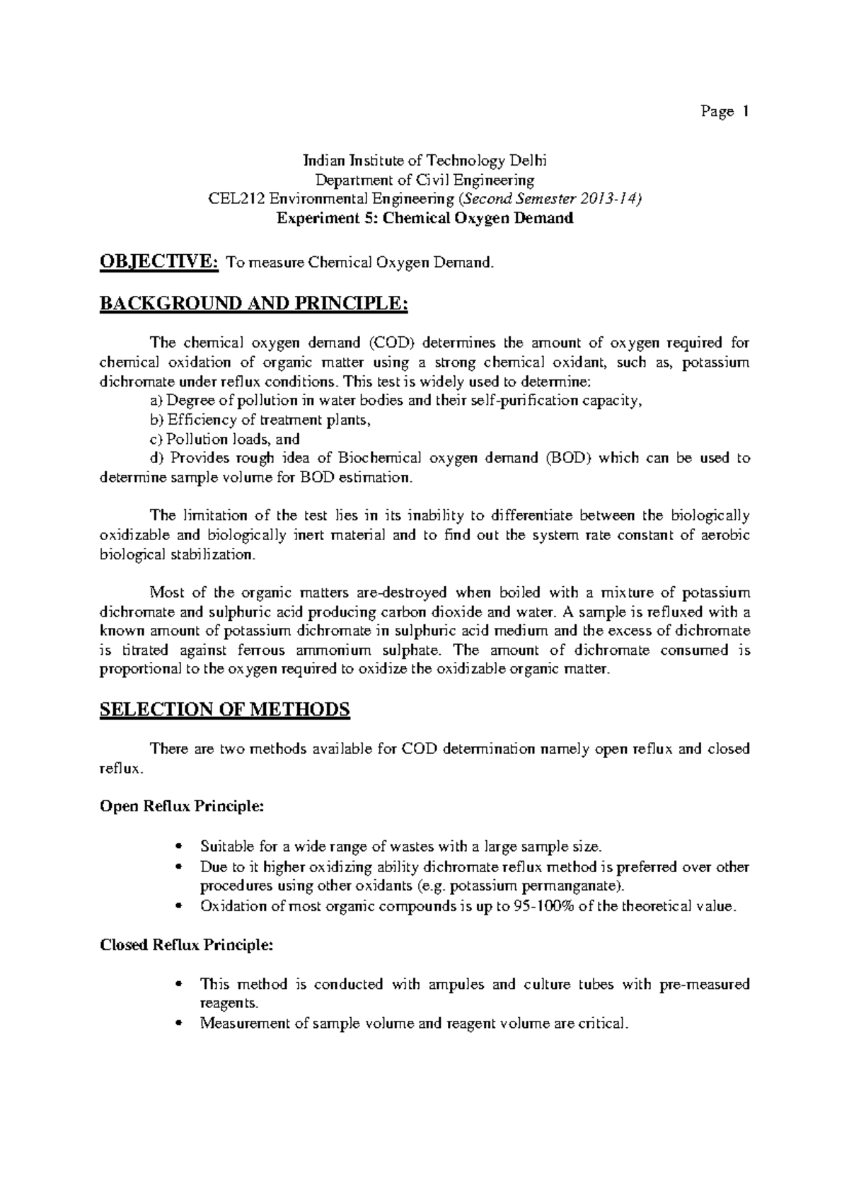 CEL 212 Lab 5 COD and DO - Indian Institute of Technology Delhi ...