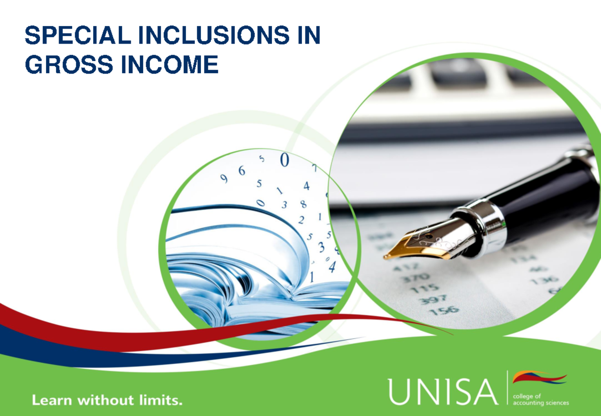 Special inclusions in gross income - SPECIAL INCLUSIONS IN GROSS INCOME ...