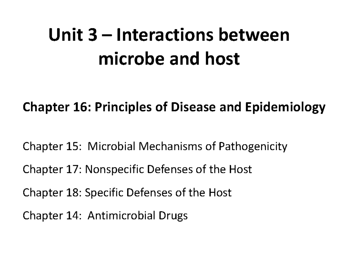 Lecture 7 - Slides. Chapter 16 - Chapter 16: Principles of Disease and ...