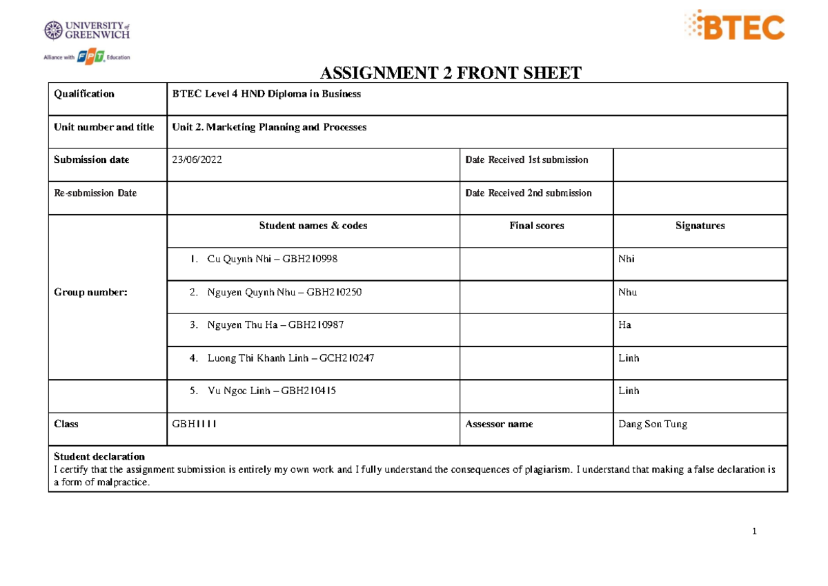 5033 - Assignment 2 Frontsheet-2 - ASSIGNMENT 2 FRONT SHEET ...