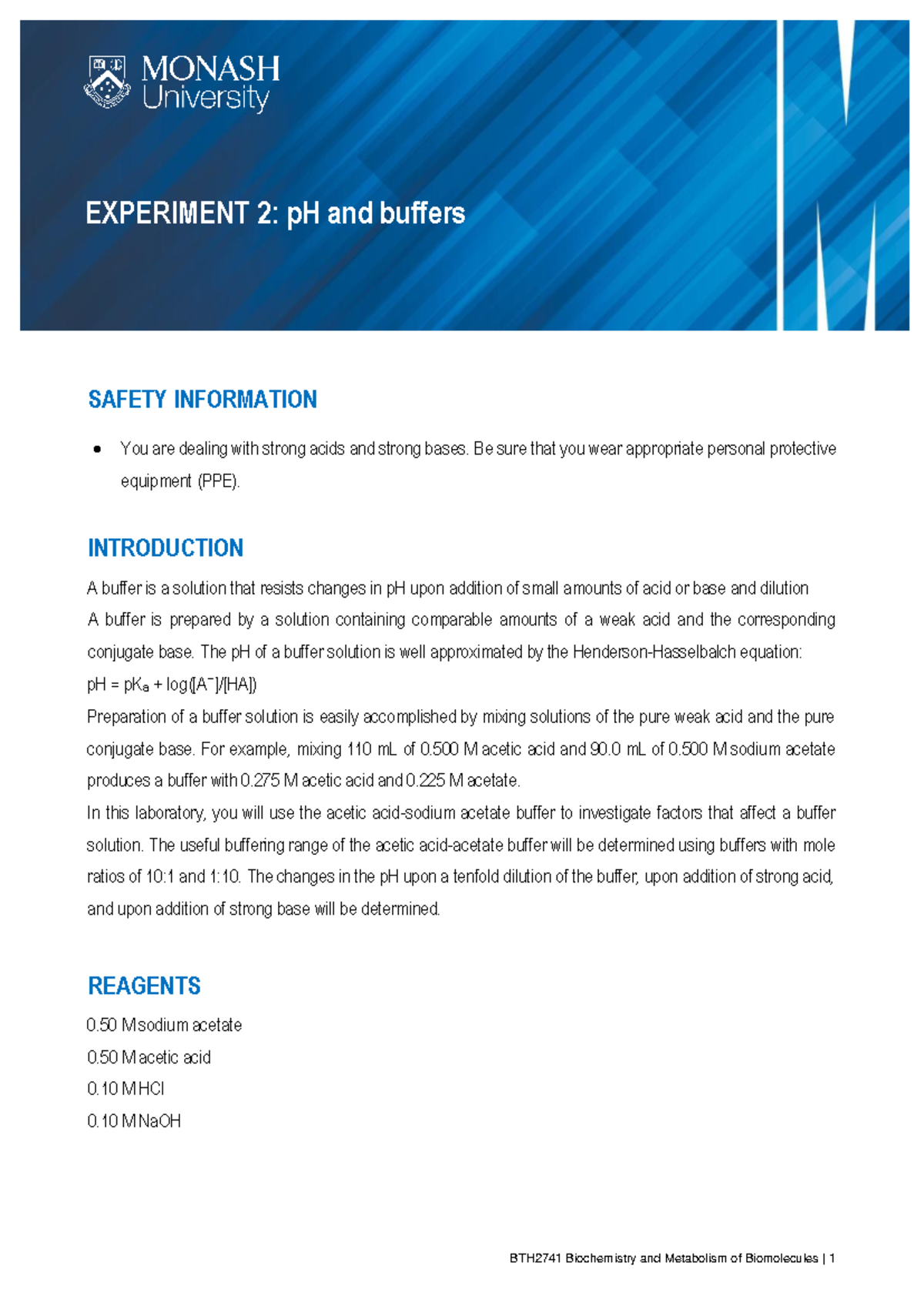 Experiment 2 Manual - +- SAFETY INFORMATION • You are dealing with ...