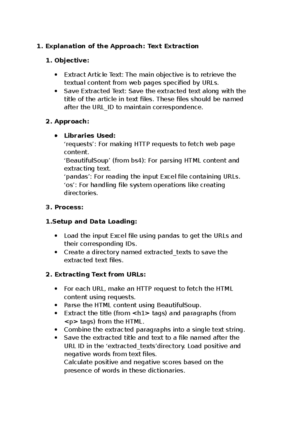 Text Extraction & Analysis approaches - Explanation of the Approach ...