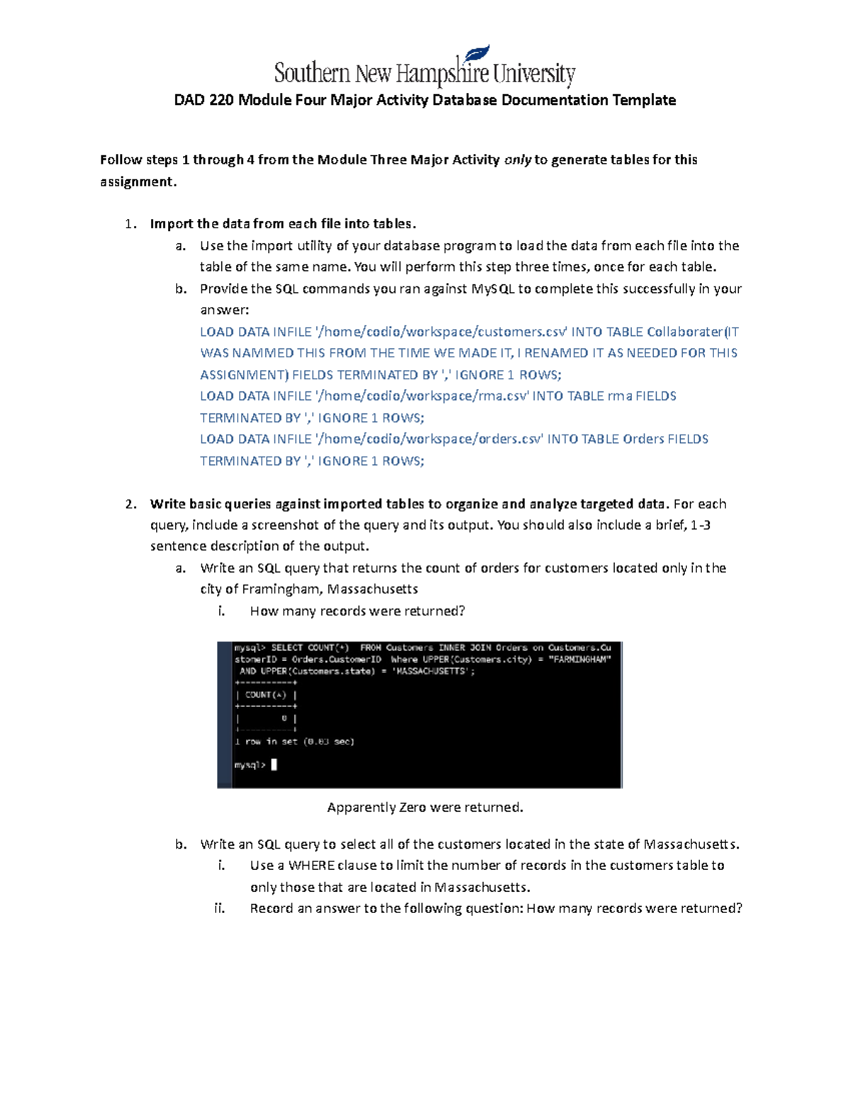 20210809005114 61107 c023ea9c DAD 220 Module Four Major Activity Database Documentation Chris ...