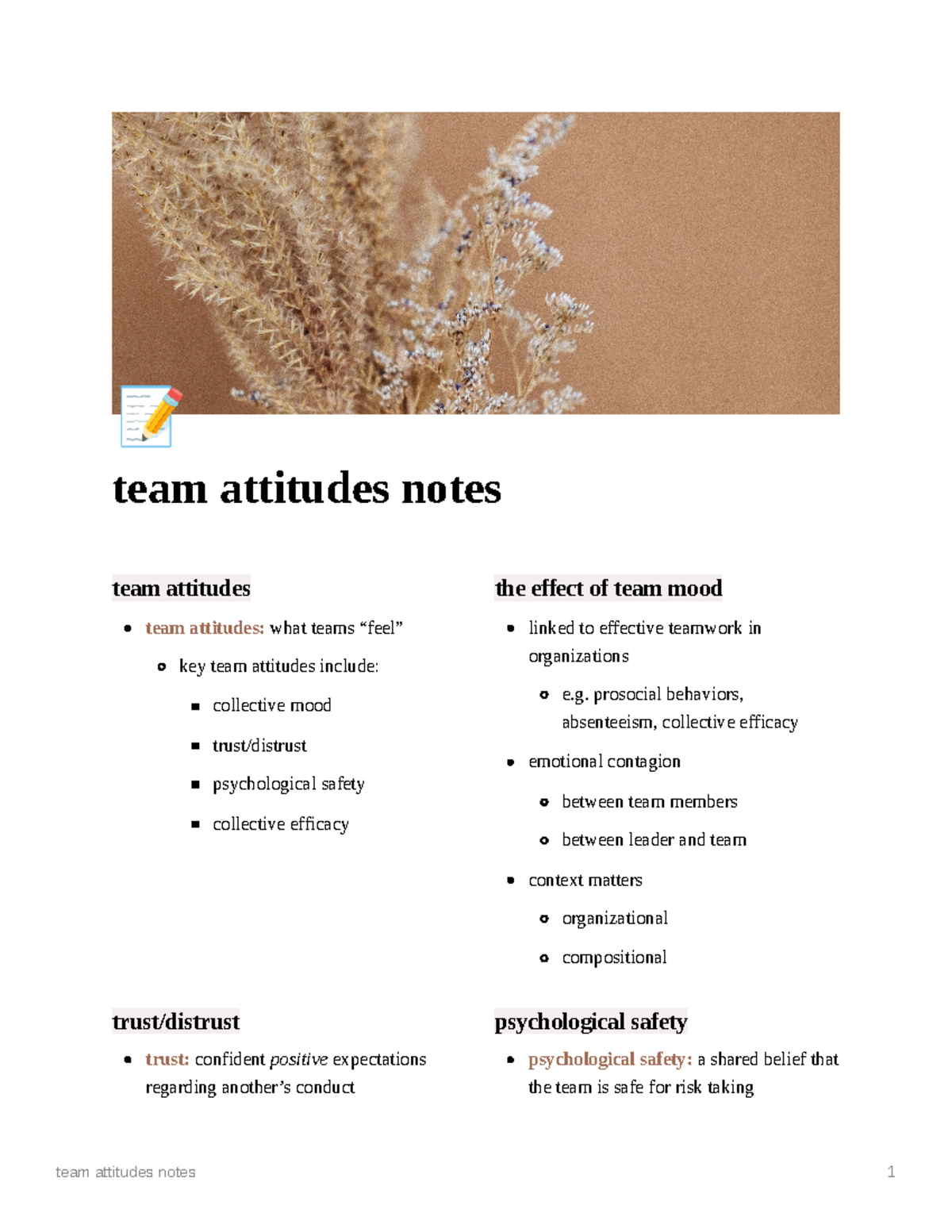 Week 2 - Team Attitudes - Dr. Will Kramer - team attitudes notes 1 Ë ...