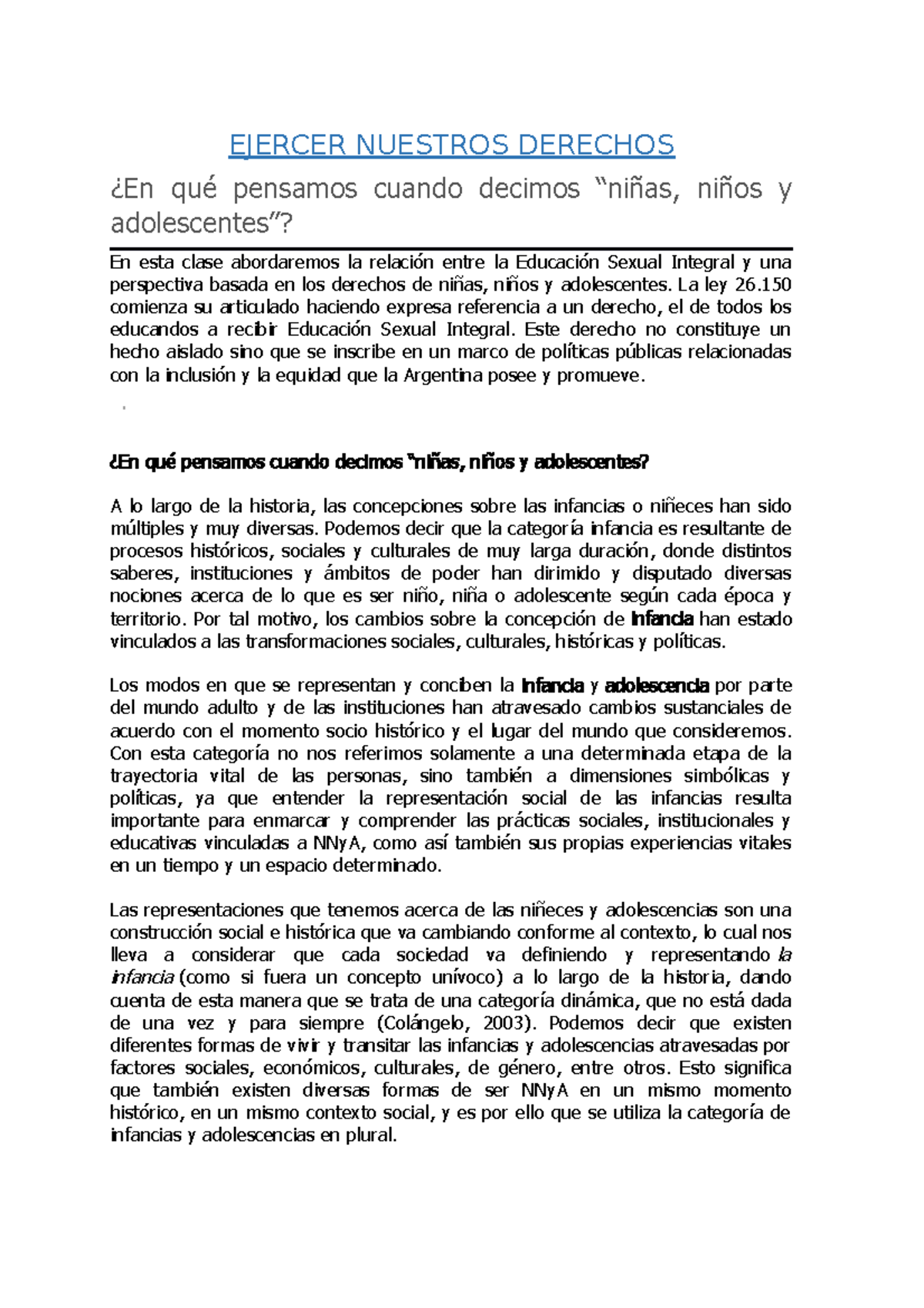 Ejercer Nuestros Derechos - EJERCER NUESTROS DERECHOS ¿En qué pensamos ...