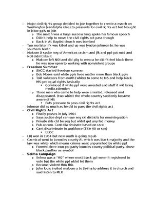 Lec #11 - History of civil rights lecture notes 11 - After civil rights ...