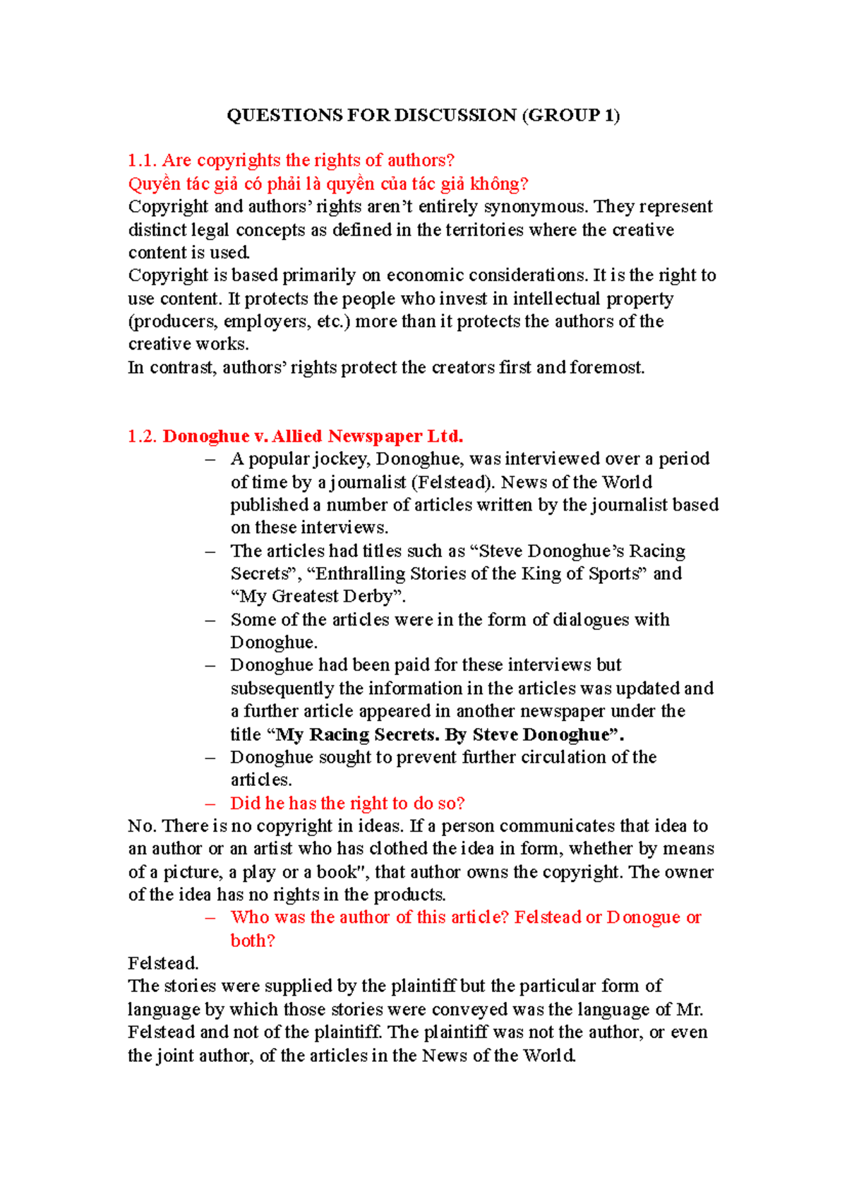 Chapter 2 Questions 4Discussion Copyright - Are copyrights the rights ...