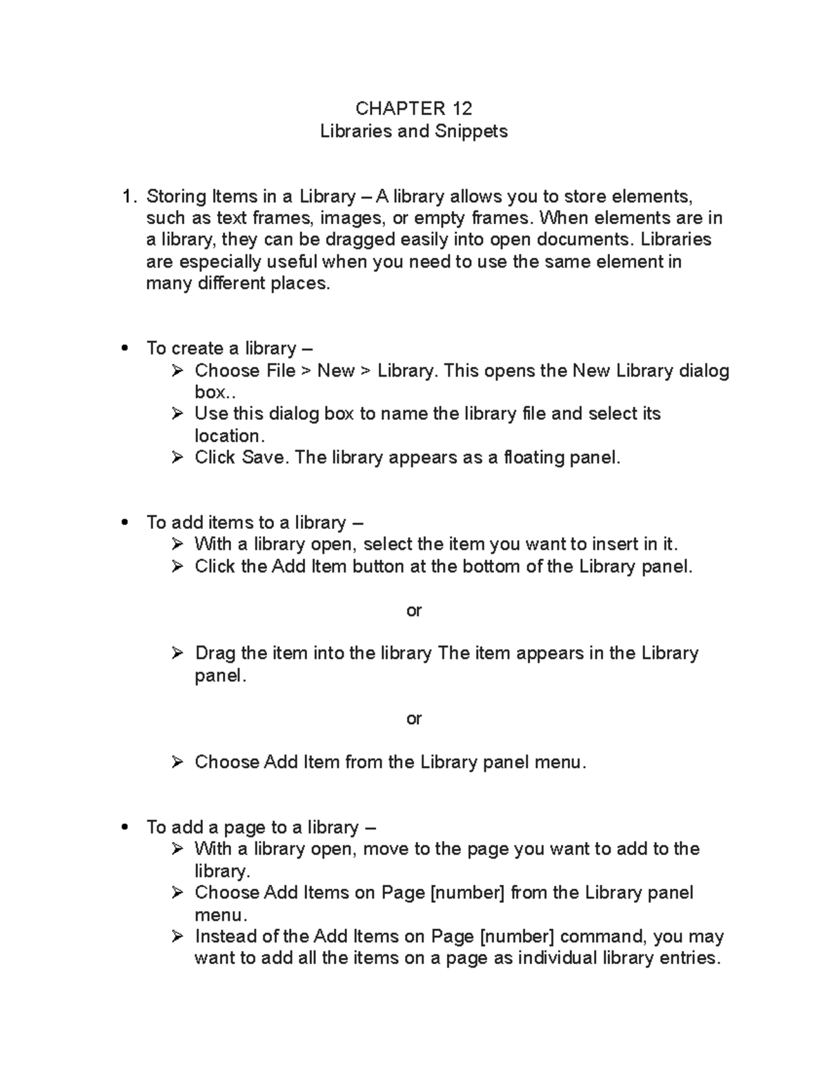 Chapter 12 Library and Snipets - CHAPTER 12 Libraries and Snippets ...