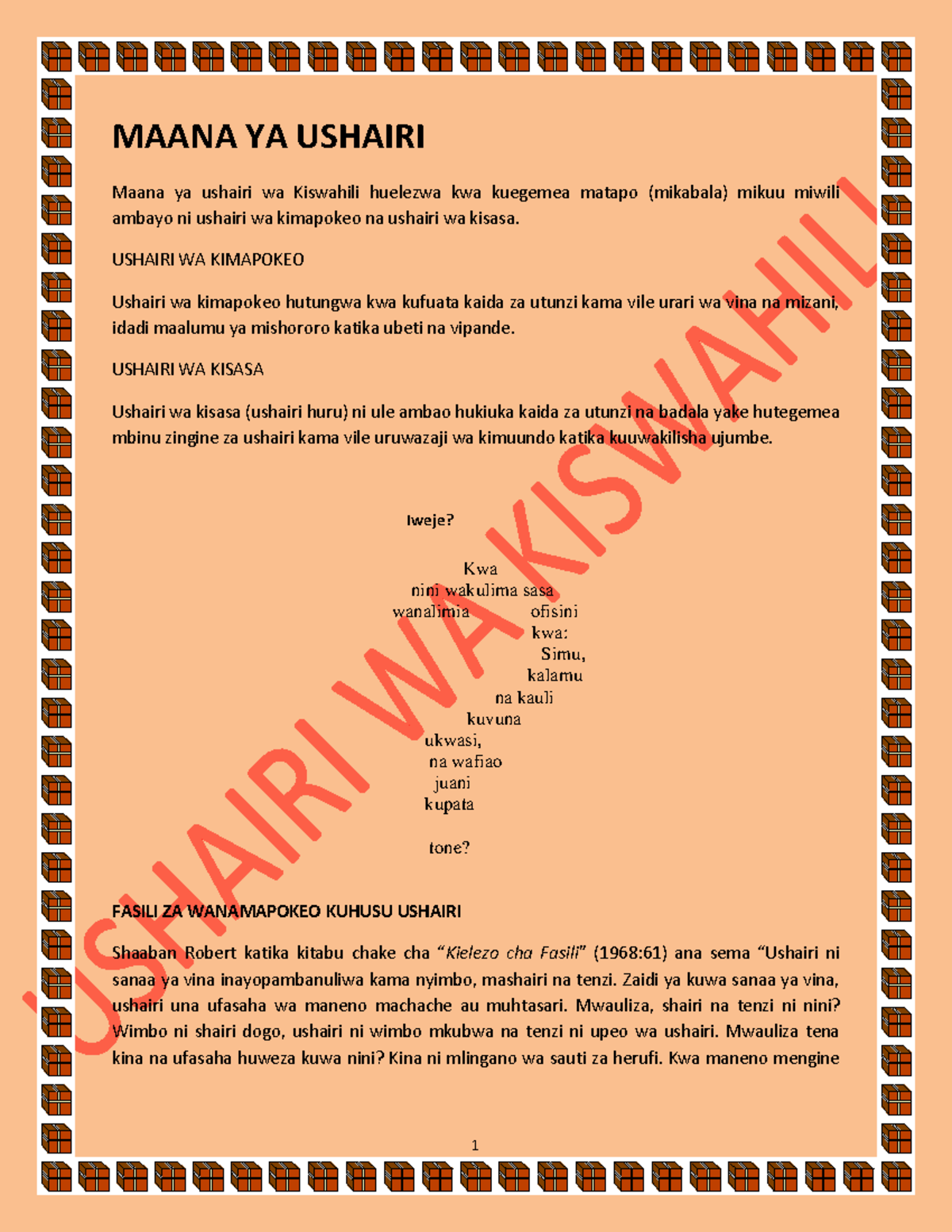 KF 210 122418 - Nahitaji notes za nadharia za uhakiki - MAANA YA ...