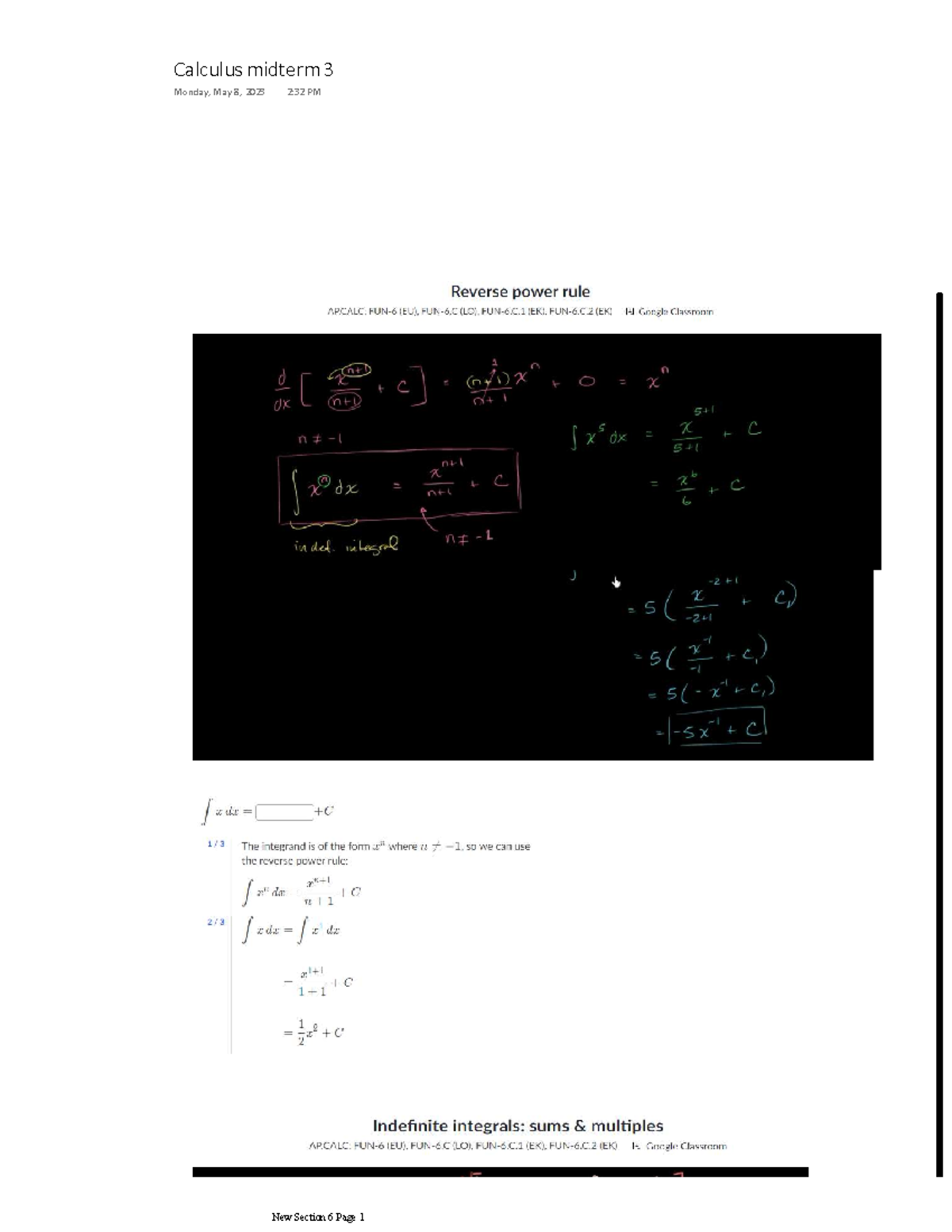 Midterm 3 calc - MATH 155 - Calculus midterm 3 Monday, May 8, 2023 2:32 PM - Studocu