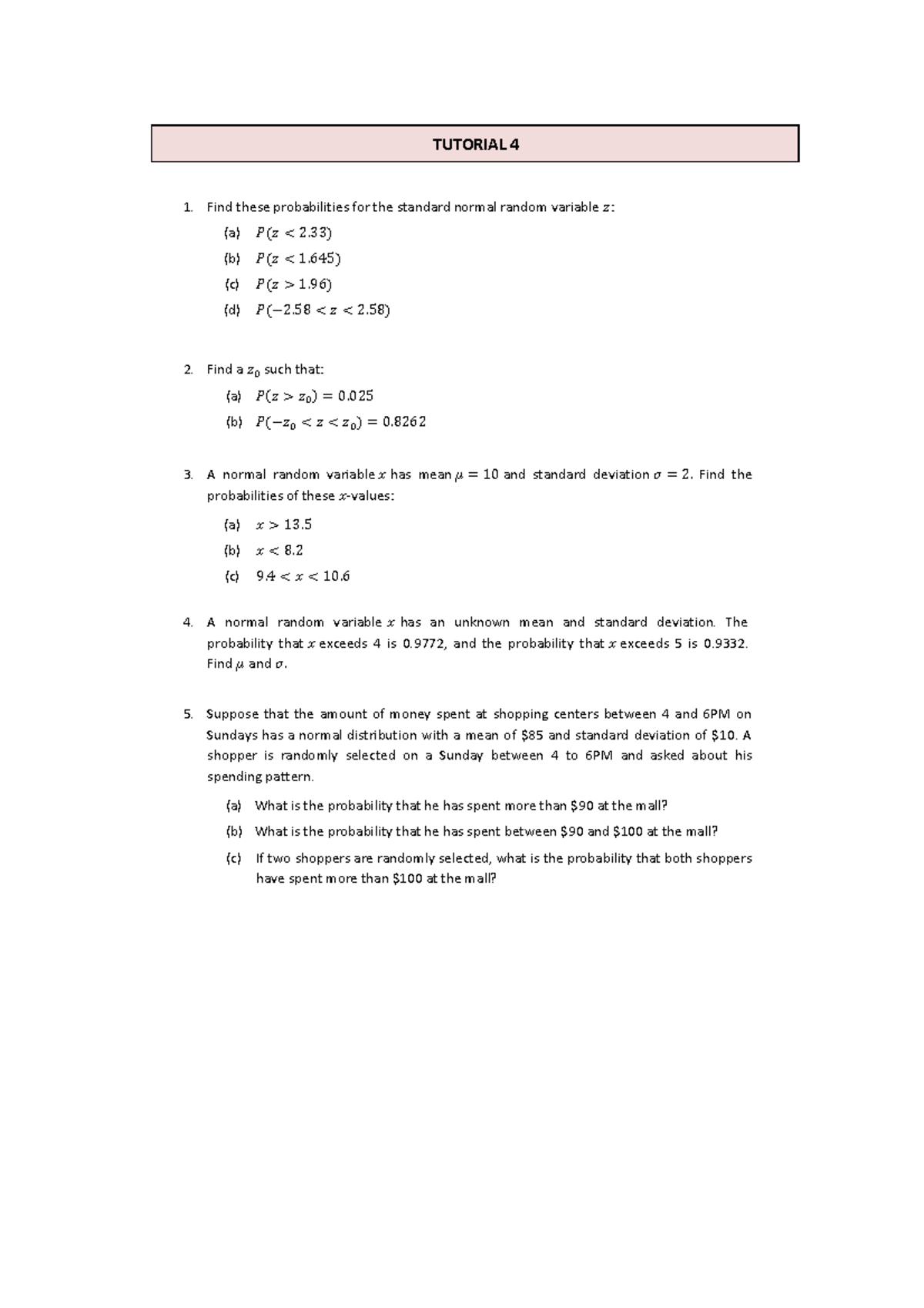 Tutorial 4 - MTH Semester 1, Session 2018/ 1 MTH SECOND SEMESTER SESSION 201 6 /1 7 TUTORIAL 4 ...