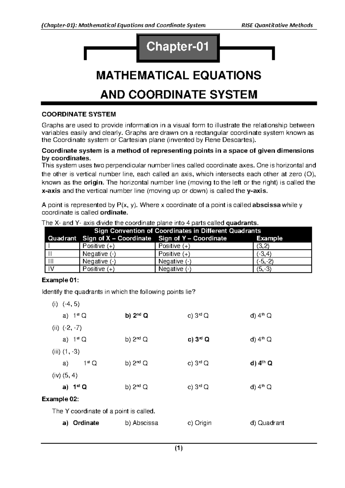 Qm Chapter 01 Will Be Helpful Chapter 01 Mathematical Equations