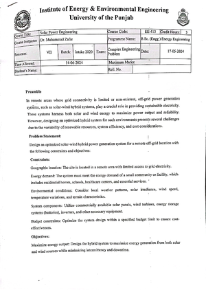 Environmental Sciences Study Plan - ENVIRONMENTAL SCIENCES I. History ...