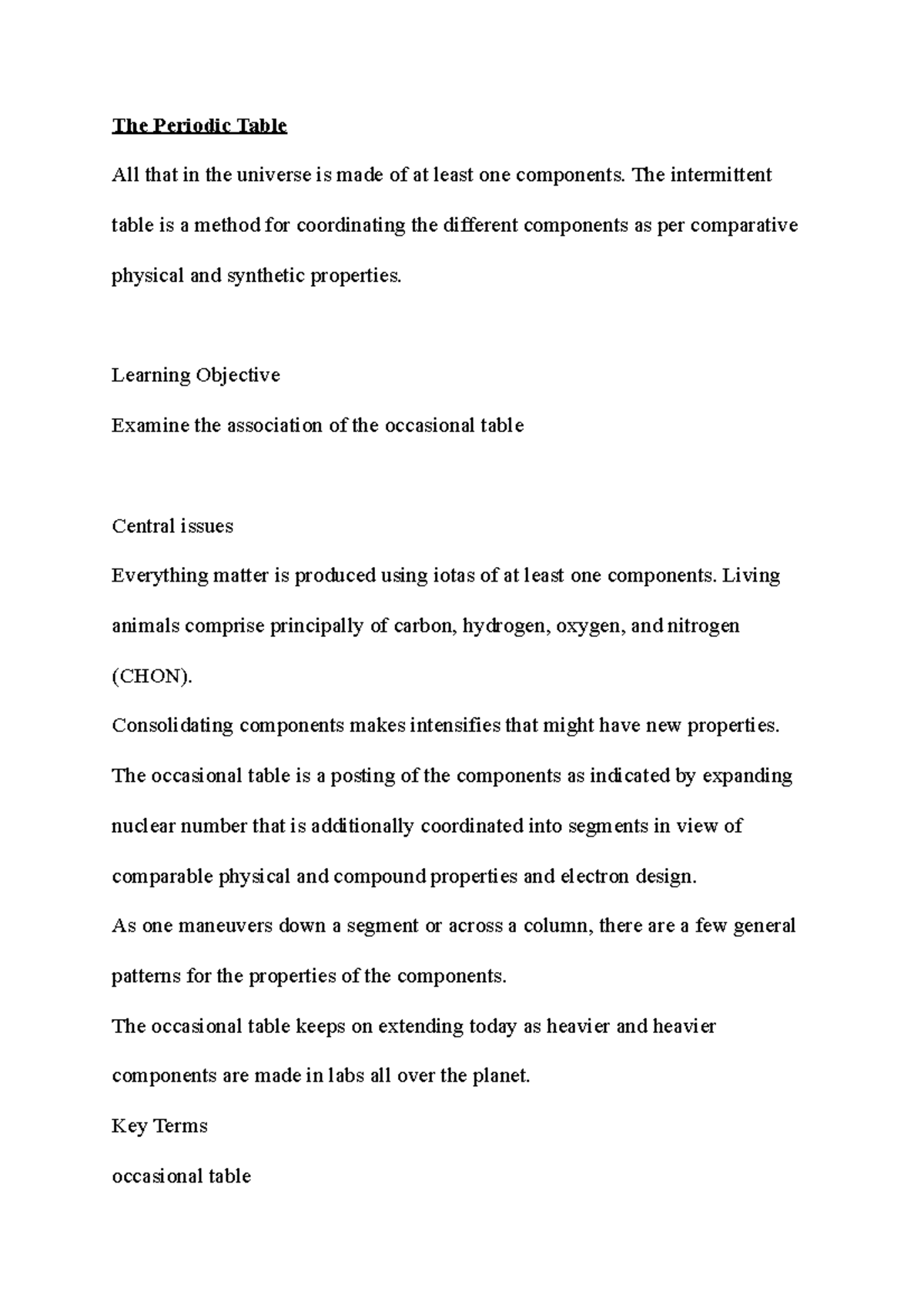 Understanding the Periodic table - The Periodic Table All that in the ...
