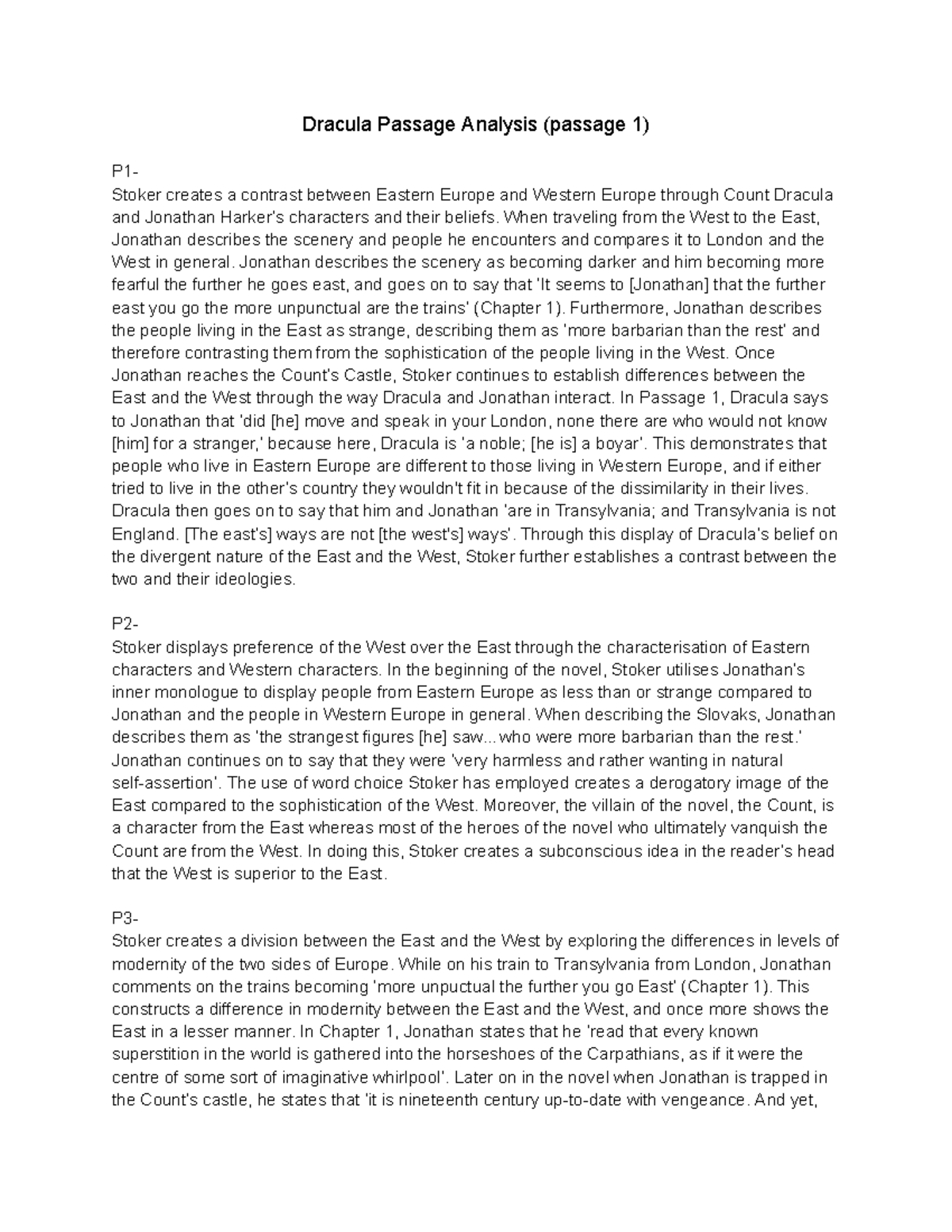 Dracula Passage Analysis 1 - Google Drive - Dracula Passage Analysis ...