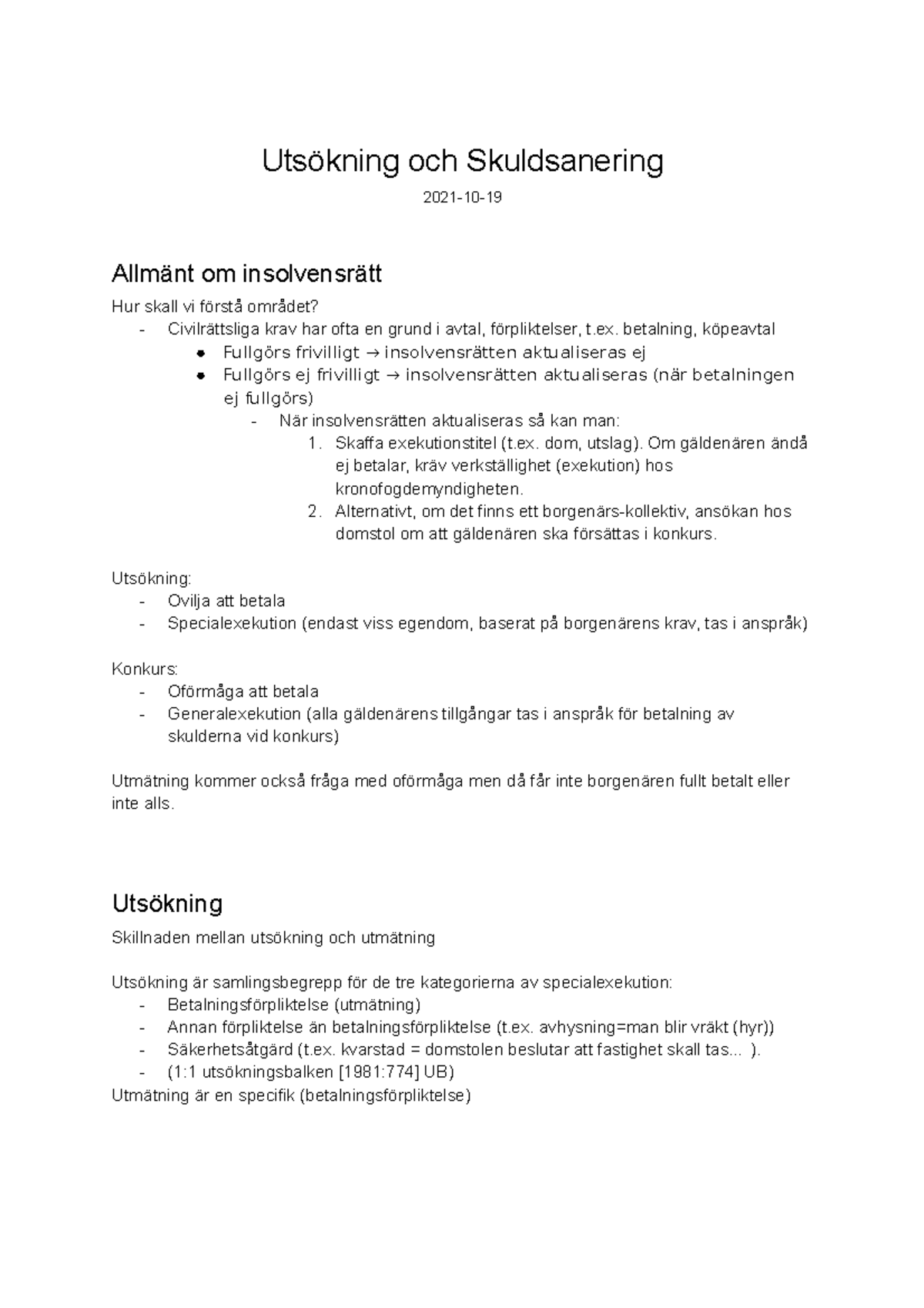 Utmätning - Högskolan Kristianstad - Utsökning och Skuldsanering 2021 ...