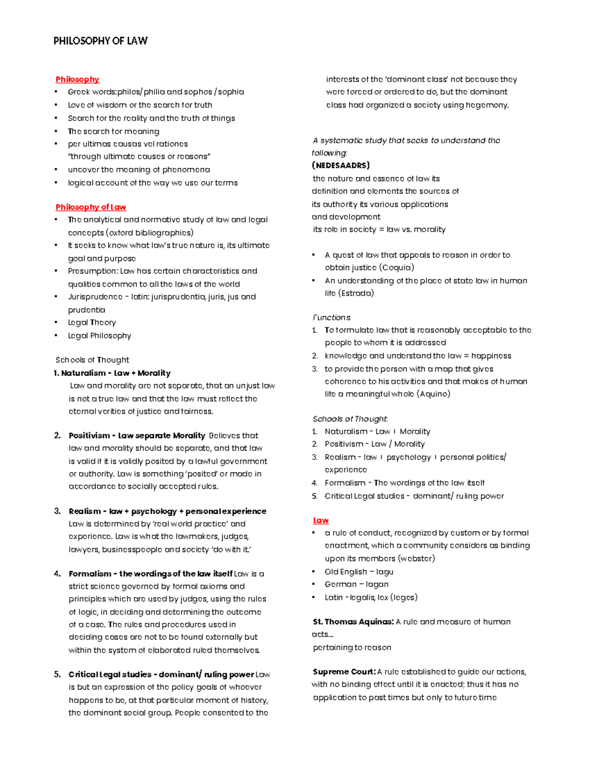 Philo Reviewer Finals - Summary juris doctor - Philosophy Greek words ...