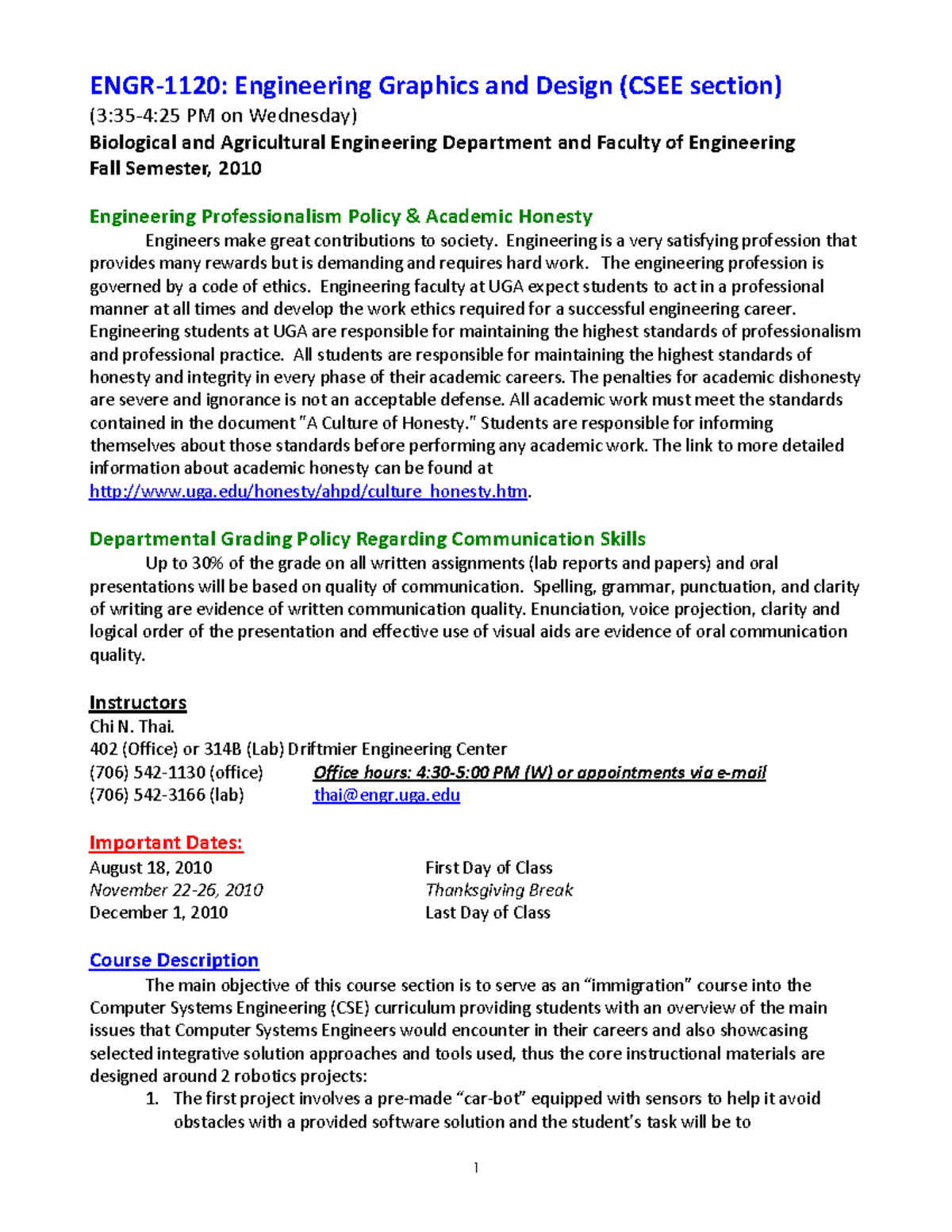 Syl ENGR 1120 F10 CSEE - Syllabus - 1 ENGR‐1120: Engineering Graphics and Design (CSEE section ...