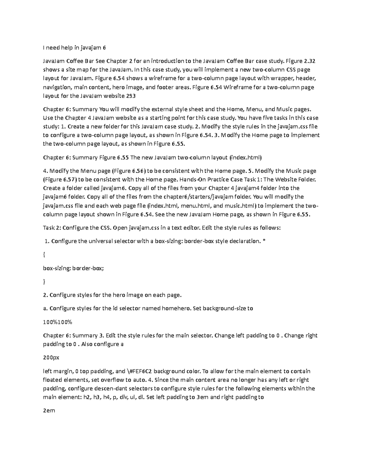 Big q - sample docs - I need help in javajam 6 JavaJam Coffee Bar See ...