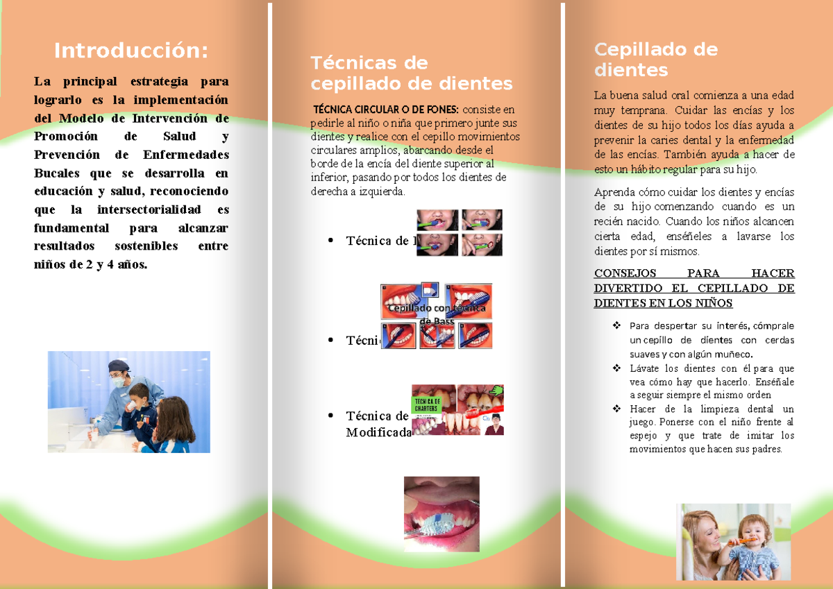 Triptico ( salud bucal) original - Introducción: La principal ...