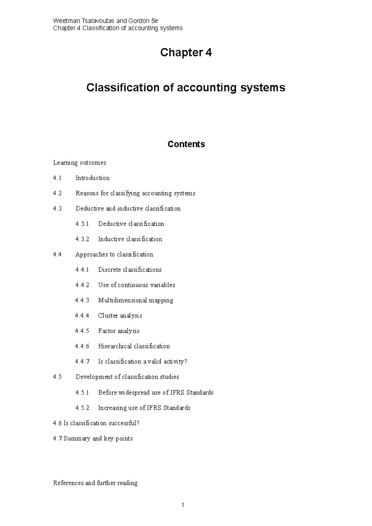 Chapter 4 Classification of accounting systems - Chapter 4 ...