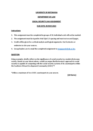 Part 10 - Destitute Programmes in Botswana - Programme for Destitute ...