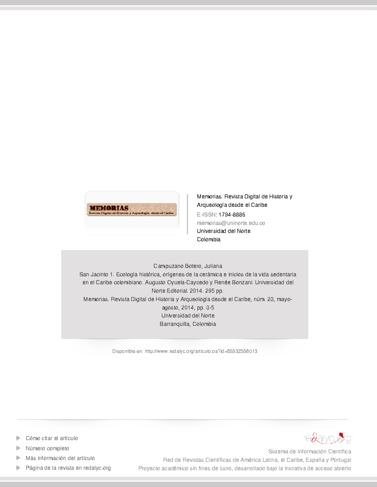 85532558013 - ASDasdas - Memorias. Revista Digital de Historia y ...