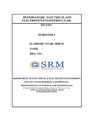 1 - CT 3 QUESTION PAPER BEEE - SRM Institute of Science and Technology ...
