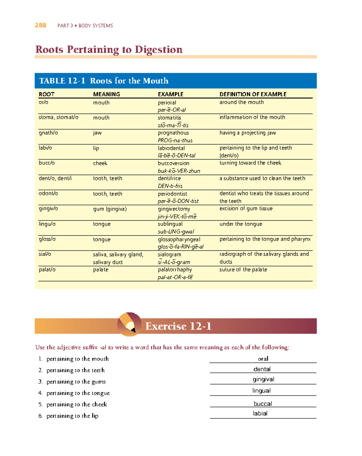 Tarea Chapter 12 - Answer medical terminology - 288 PART 3 • BODY ...
